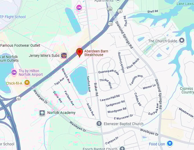 16. aberdeen barn steakhouse map