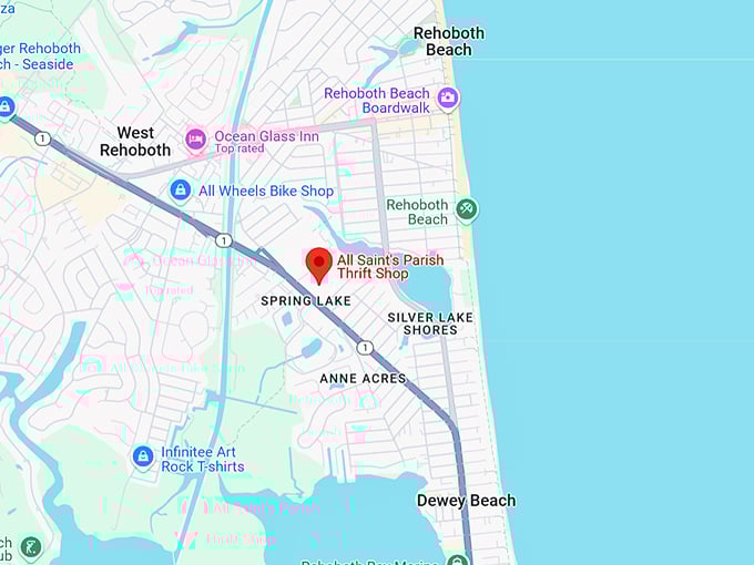 16. all saint's parish thrift shop map