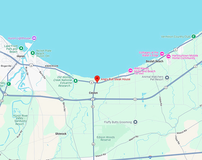 16. angry bull steak house map