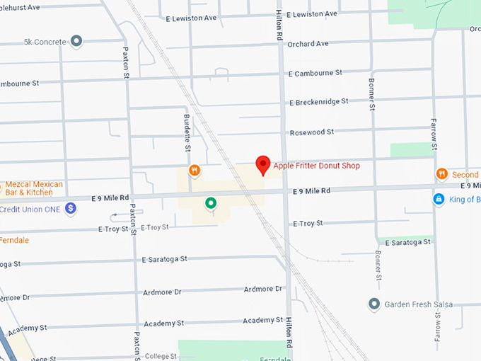 16. apple fritter donut shop map