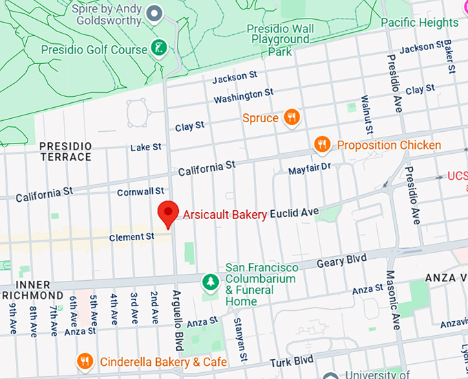16. arsicault bakery (397 arguello blvd) map