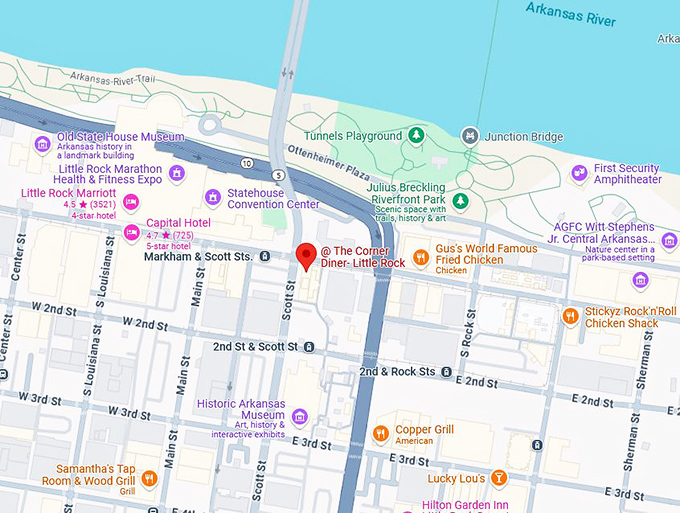 16. at the corner map