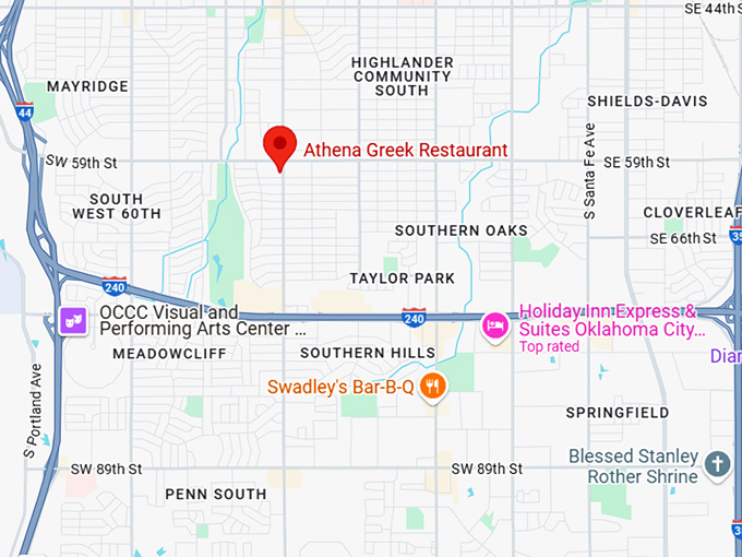 16. athena greek restaurant map