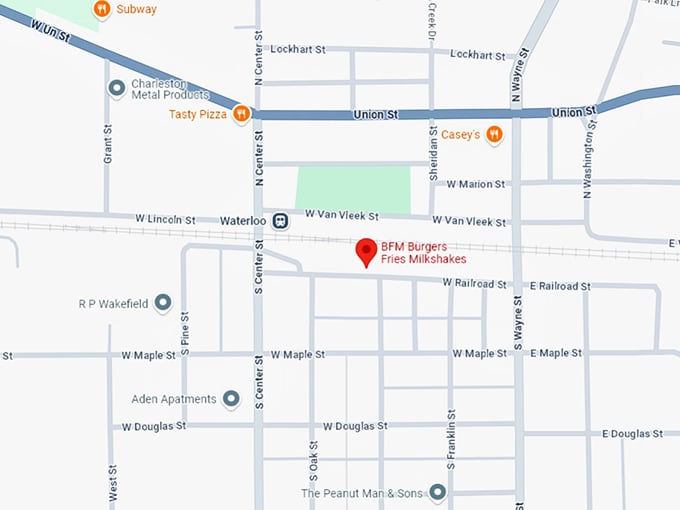 16. b.f.m. burgers fries milkshakes map