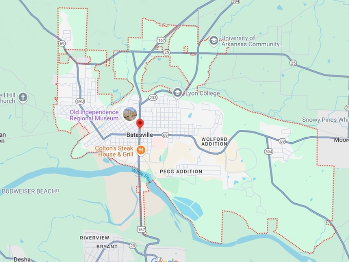 16. batesville, ar map