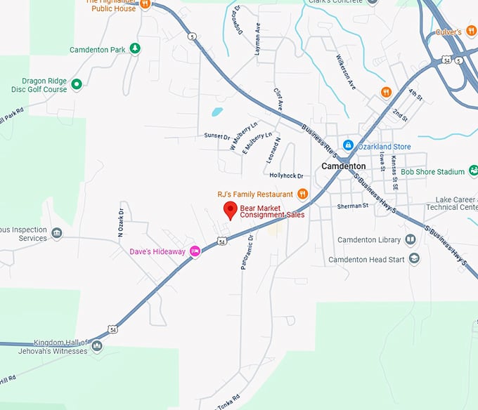 16. bear market consignment sales map