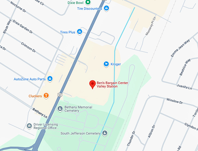 16. ben's bargain center valley station map