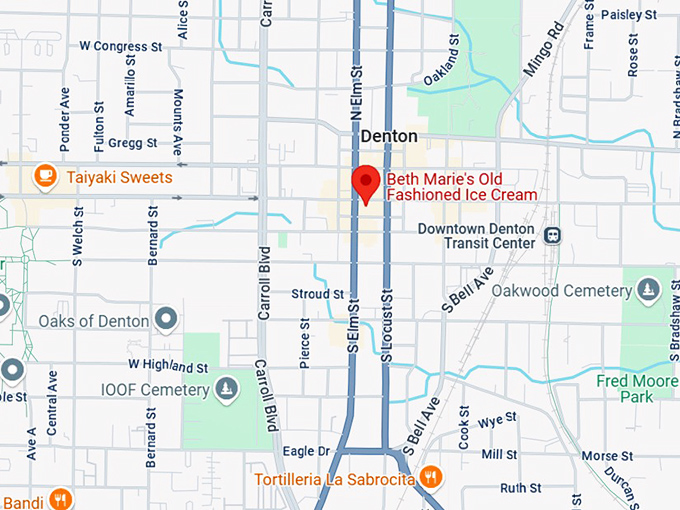 16. beth marie's old fashioned ice cream (117 w hickory st) map