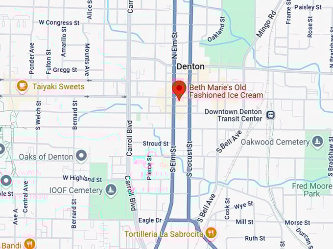 16. beth marie's old fashioned ice cream (117 w hickory st) map