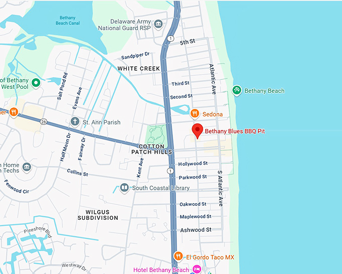 bethany blues bbq pit map