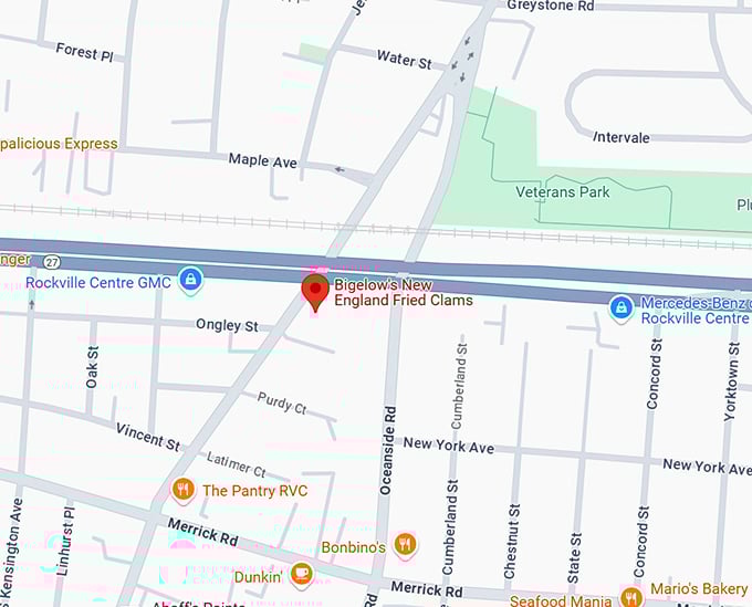 bigelow's new england fried clams map