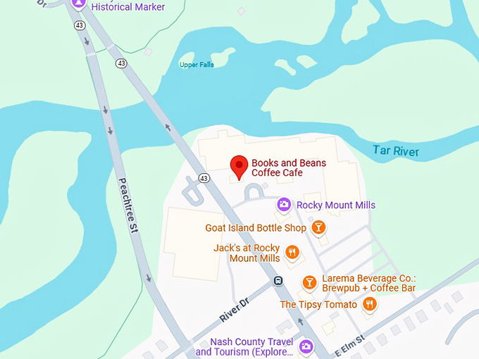 16. books and beans coffee cafe map