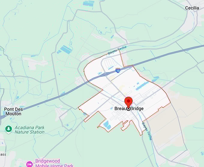 16. breaux bridge louisiana map