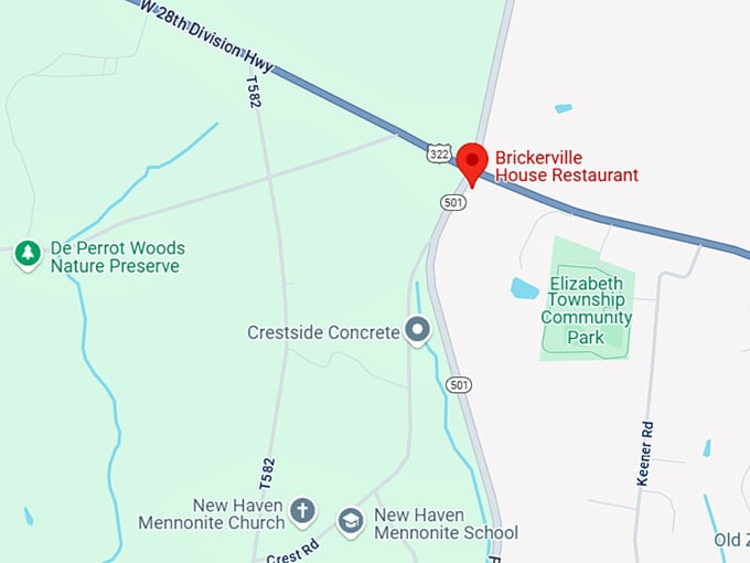 16. brickerville house restaurant map