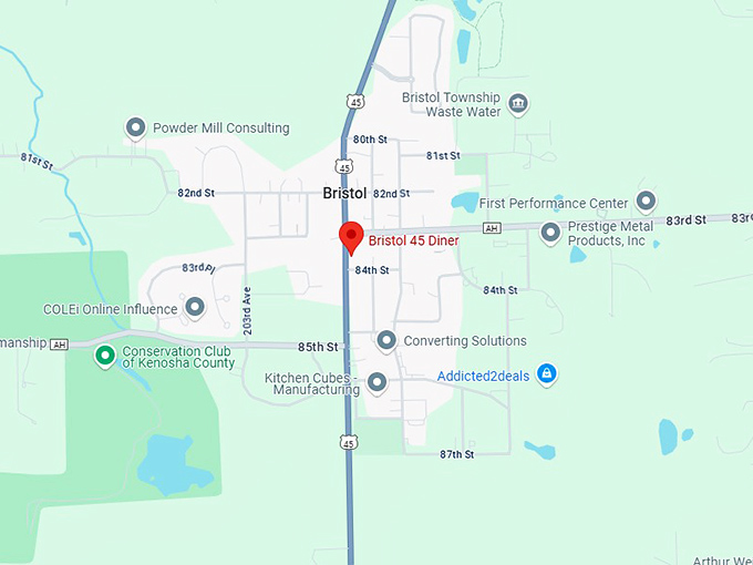 16. bristol 45 diner map