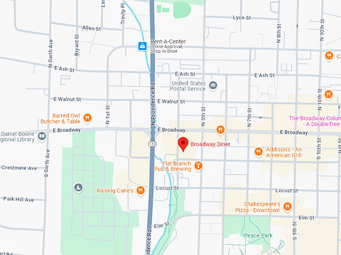 16. broadway diner map