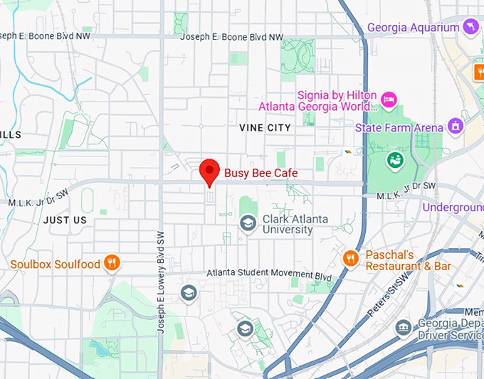 16. busy bee cafe map