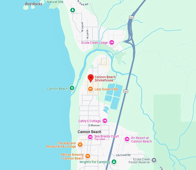 16. cannon beach smokehouse map