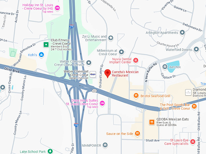 16. carreta's mexican restaurant map