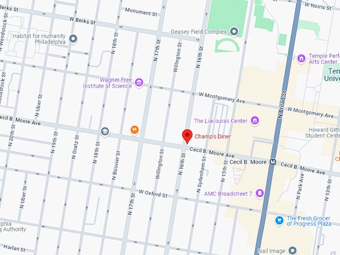 16. champ's diner map