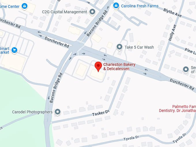 16. charleston bakery & delicatessen map