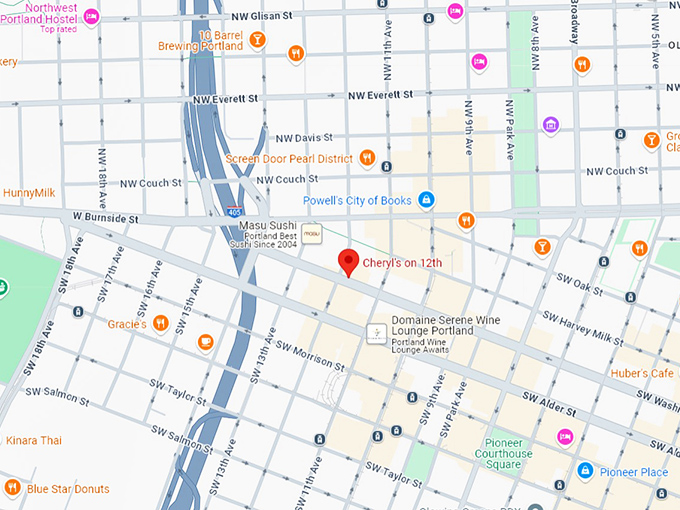 16. cheryl's on 12th map