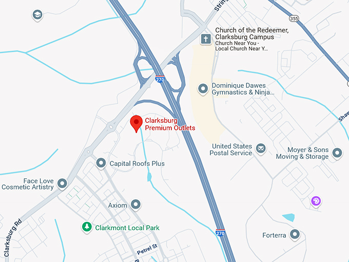 16. clarksburg premium outlets map