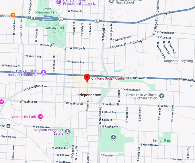 16. clinton's soda fountain map