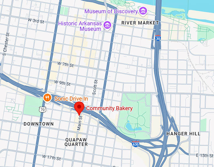 community bakery (1200 main st) map
