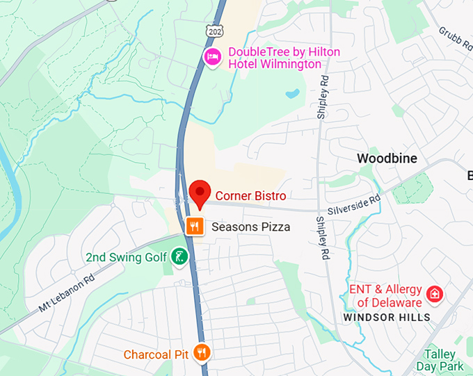 16. corner bistro map