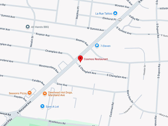 16. cosmos restaurant map