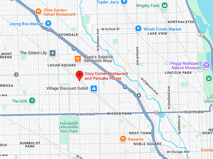 16. cozy corner restaurant and pancake house (2294 n milwaukee ave) map