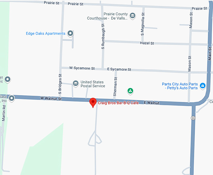 16. craig bros bar b q cafe map