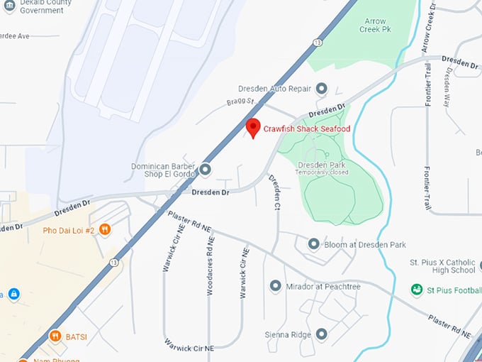 16. crawfish shack seafood map