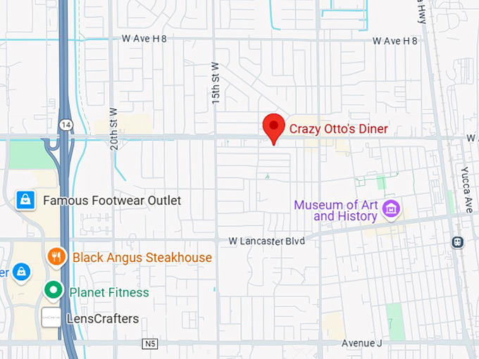 crazy otto's diner (1228 w ave i) map