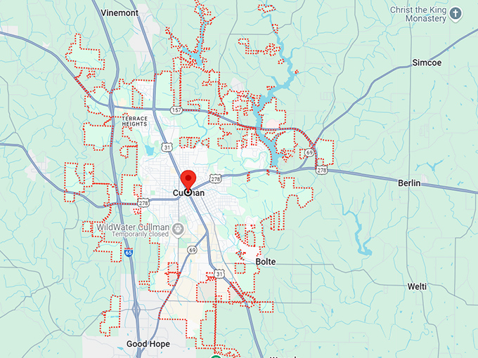 16. cullman alabama map