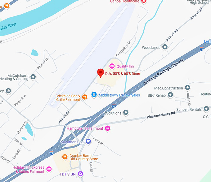 16. dj's 50's & 60's diner map