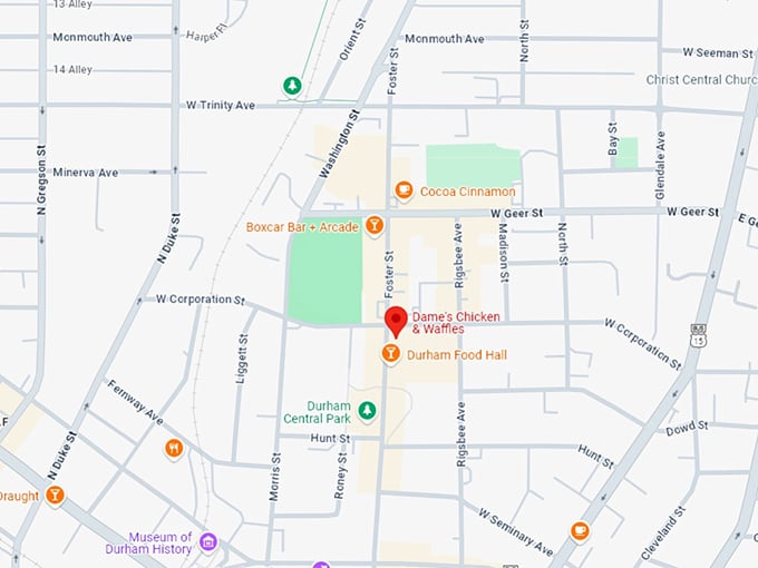 16. dame's chicken & waffles map