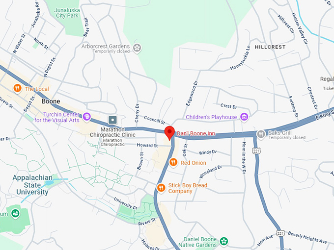 16. dan'l boone inn map