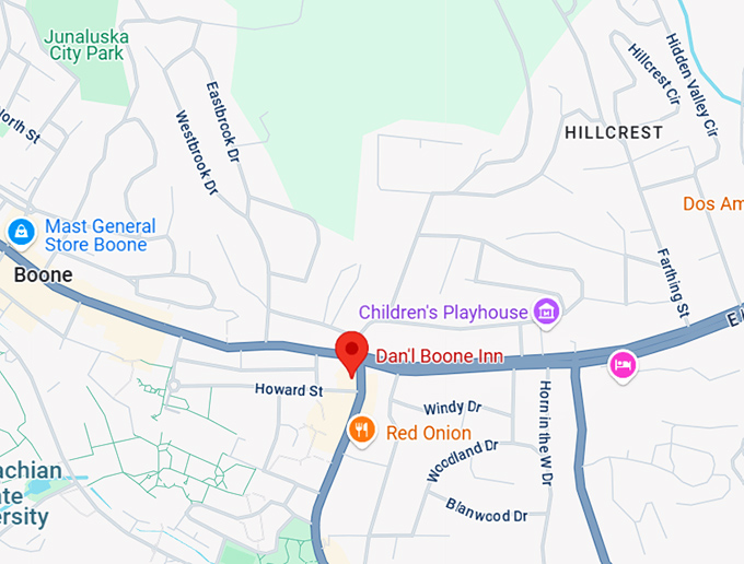 16. dan'l boone inn map