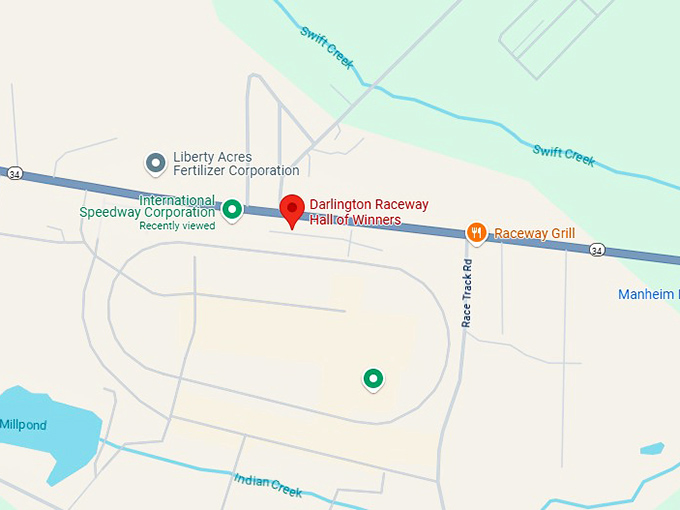 16. darlington raceway hall of winners map