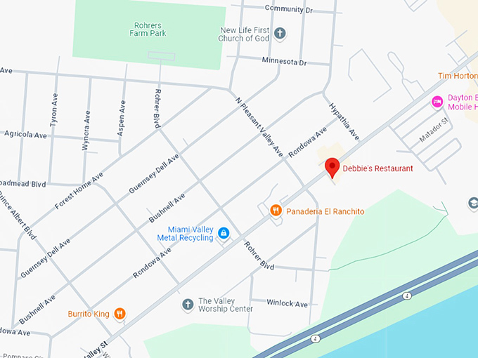 16. debbie's restaurant map