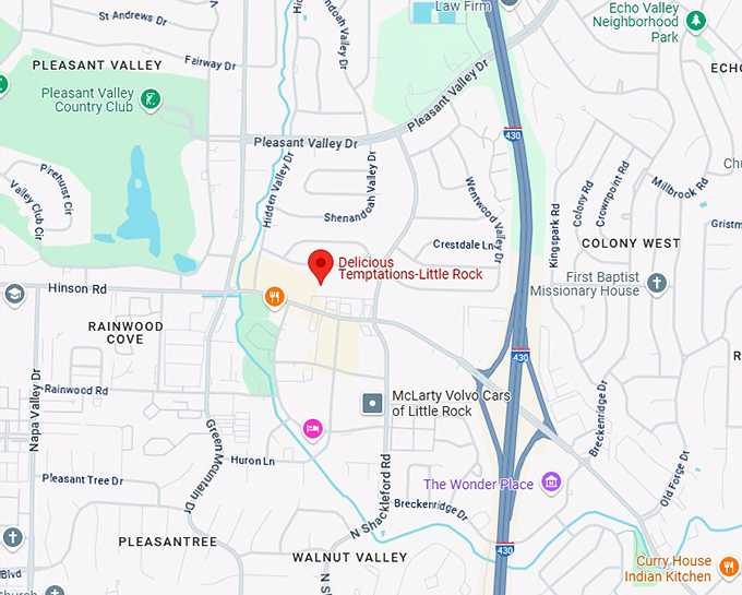 delicious temptations little rock map