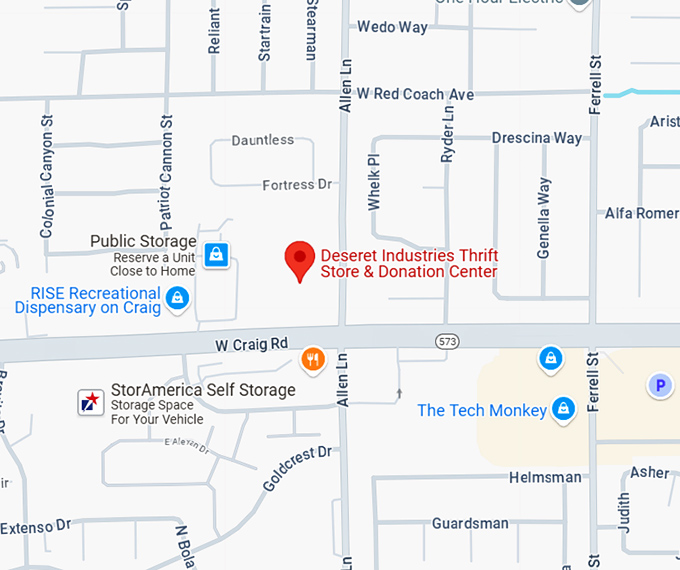 16. deseret industries thrift store & donation center 3750 w craig rd map
