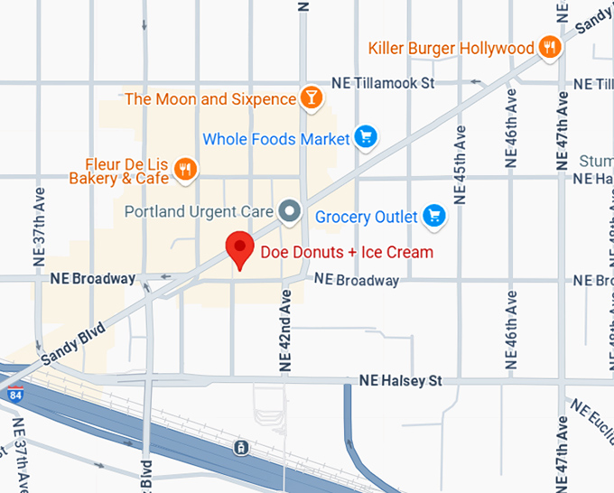 16. doe donuts + ice cream map