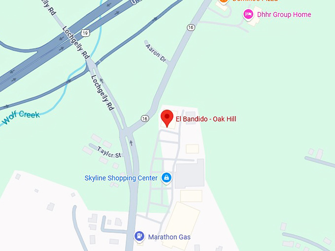 16. el bandido oak hill map