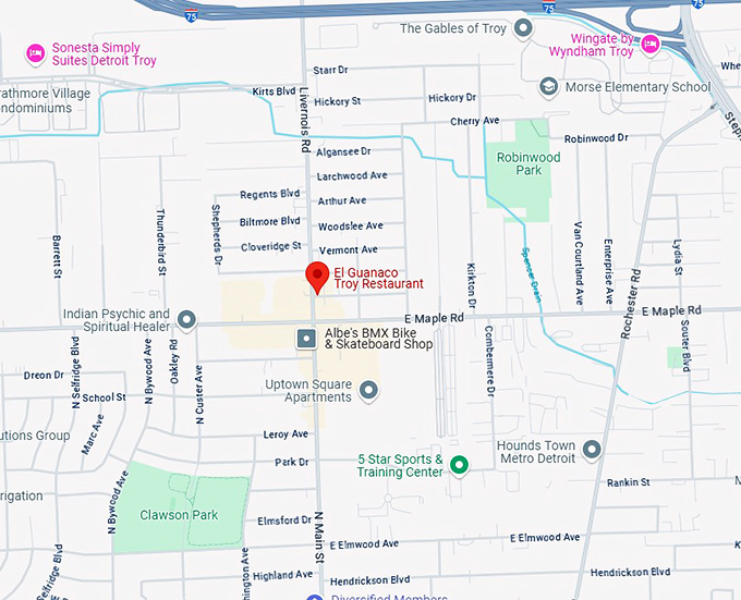 16. el guanaco troy restaurant map