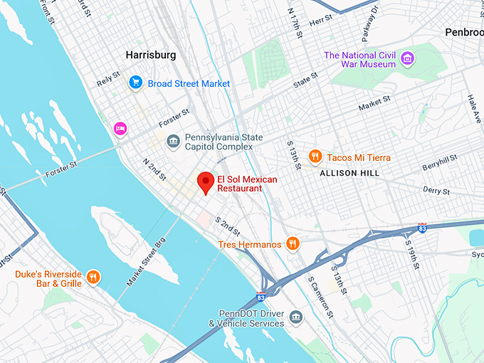 16. el sol mexican restaurant map