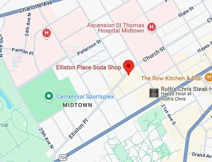 16. elliston place soda shop map