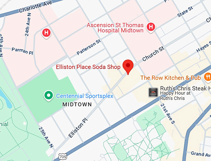 16. elliston place soda shop map